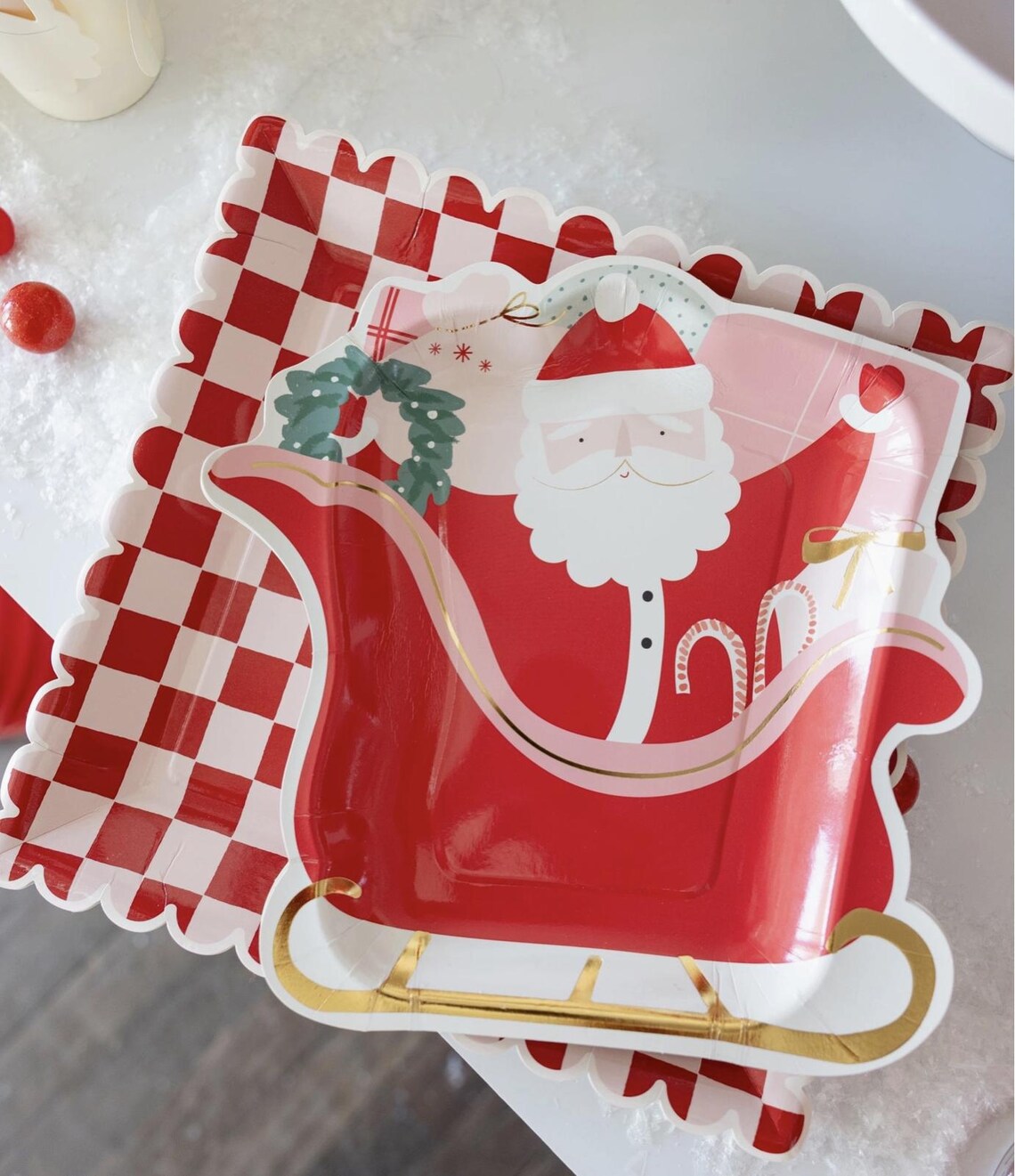 Santa's Sleigh Shaped Paper Plates - Etsy