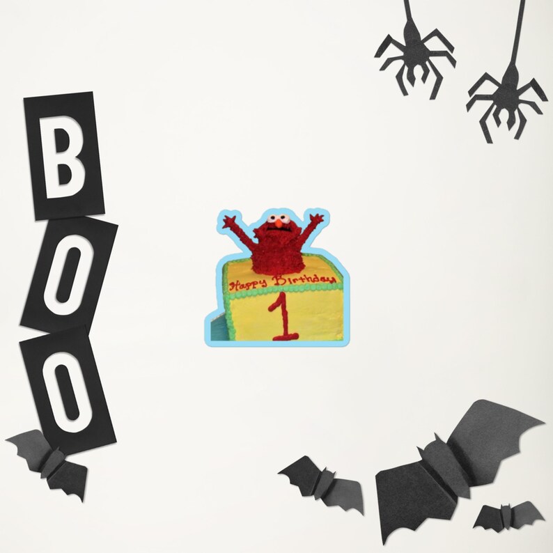 Cursed Elmo Birthday Cake Sticker – Funny Weirdcore Gift (3x3) - Etsy