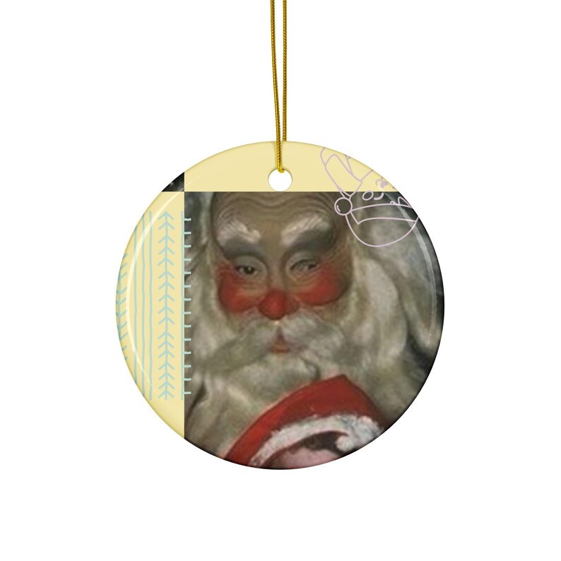 Disturbed Mall Santa Cursed Christmas Ornament • Weird Creepy Santa ...