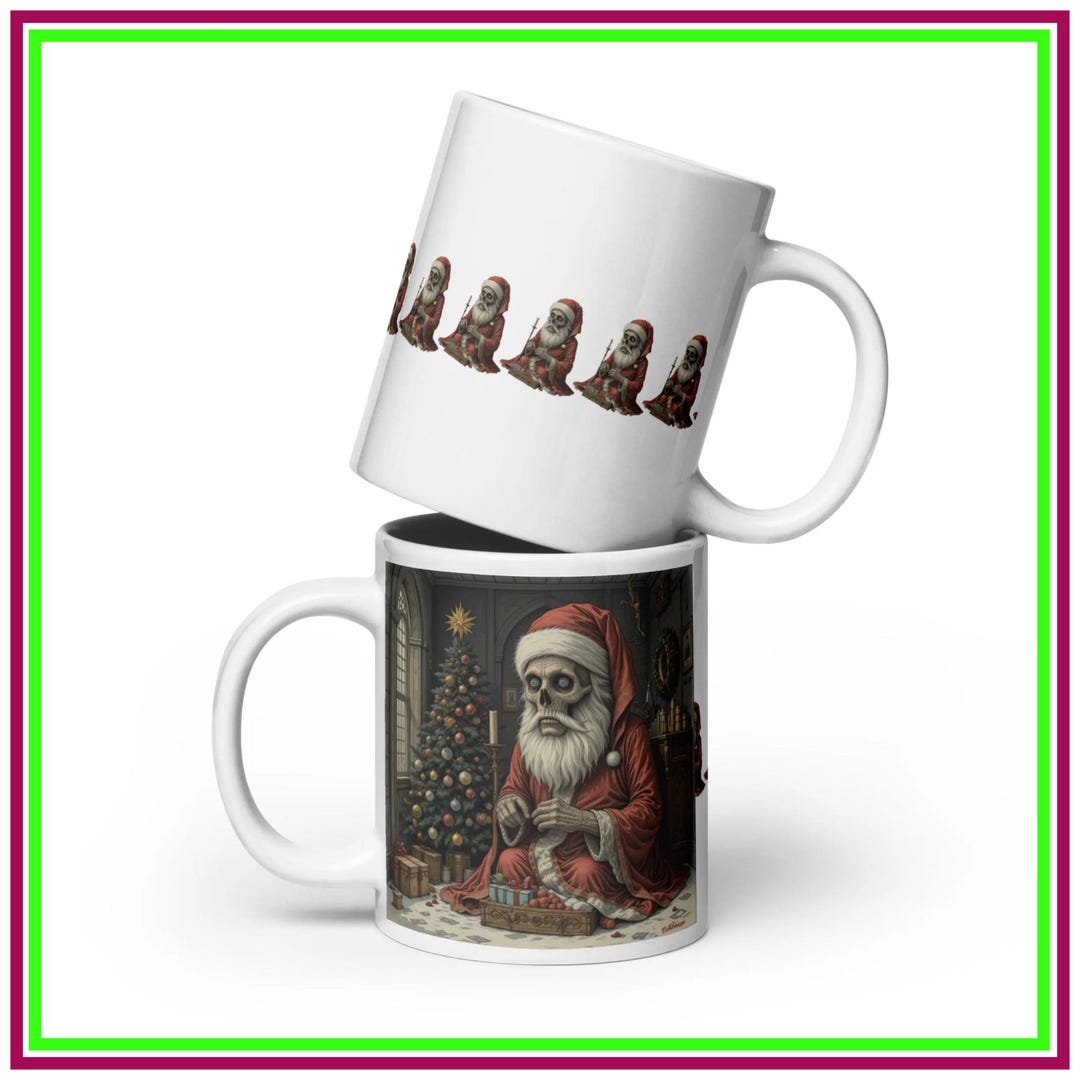 Cursed Skeleton Santa Mug – 20oz Haunted Holiday Wraparound - Etsy