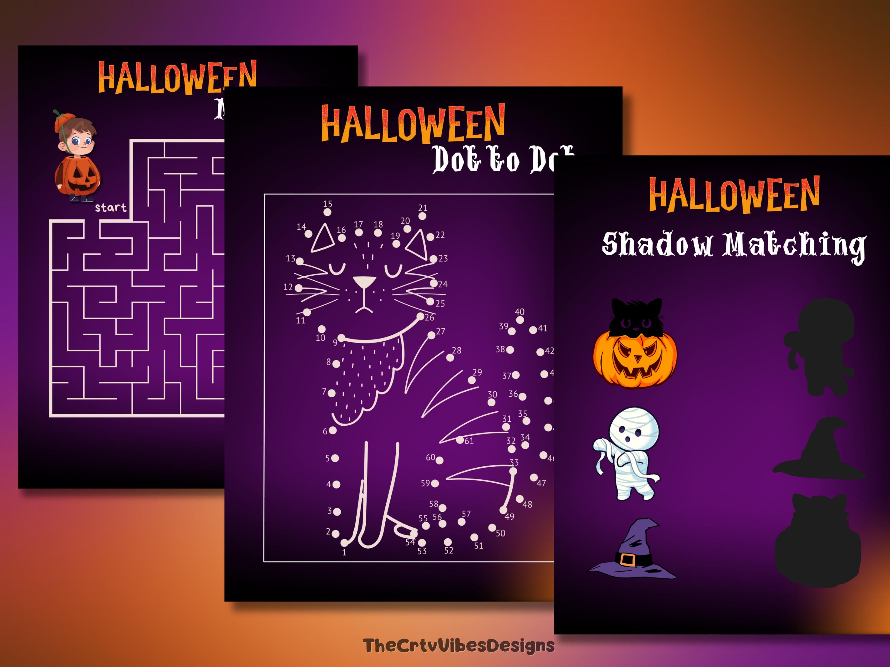 24 Printable Halloween Activity Sheets for Kids With Math Games and ...