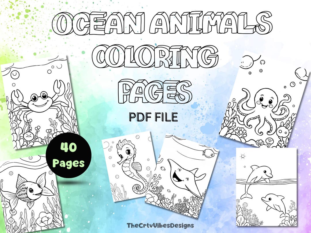 Ocean Coloring Pages for Kids – 40 Printable Sea Creatures, Fish ...