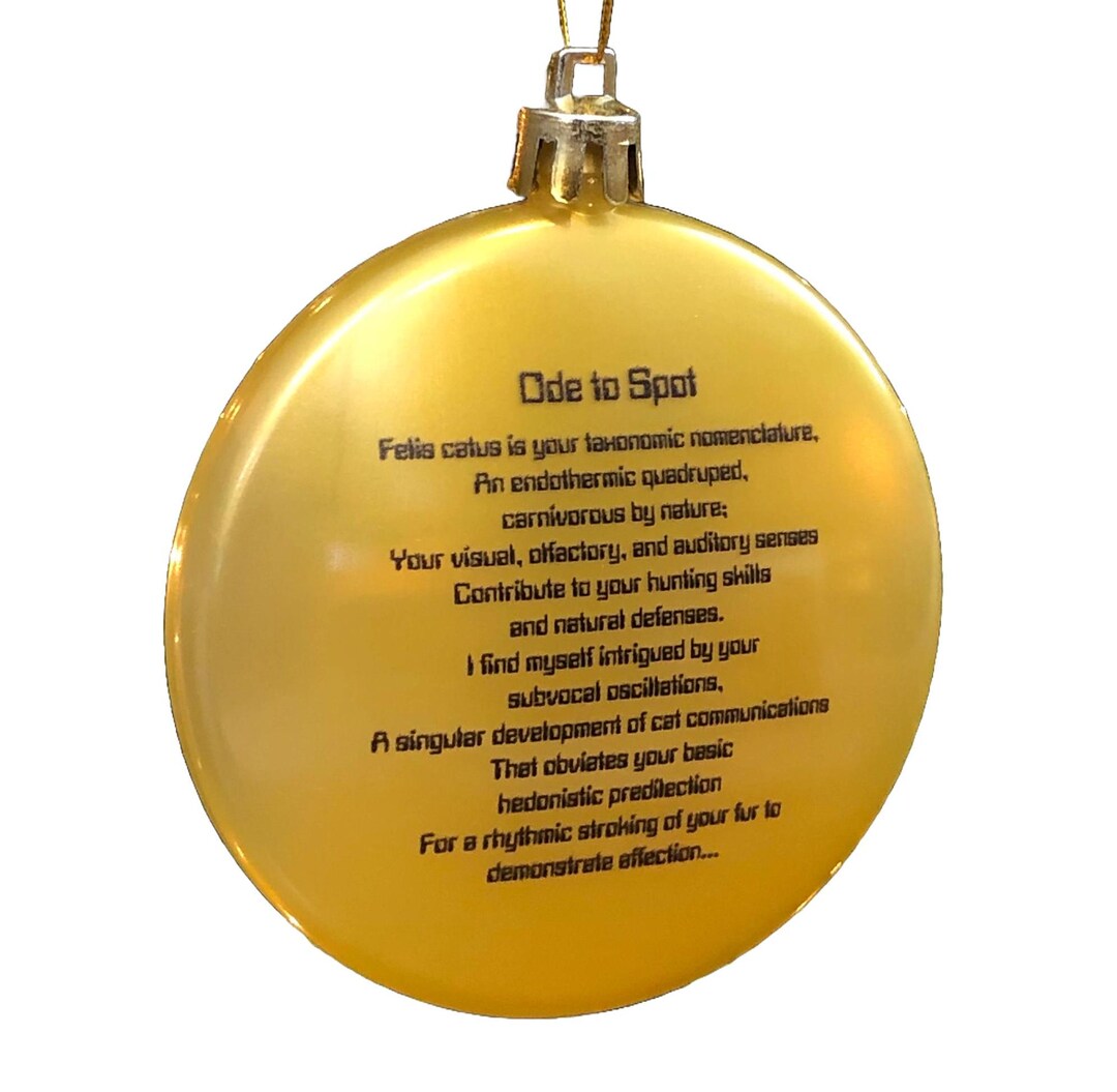 Star Trek ‘ode to Spot’ Flat Gold Ball Christmas Ornament - Etsy