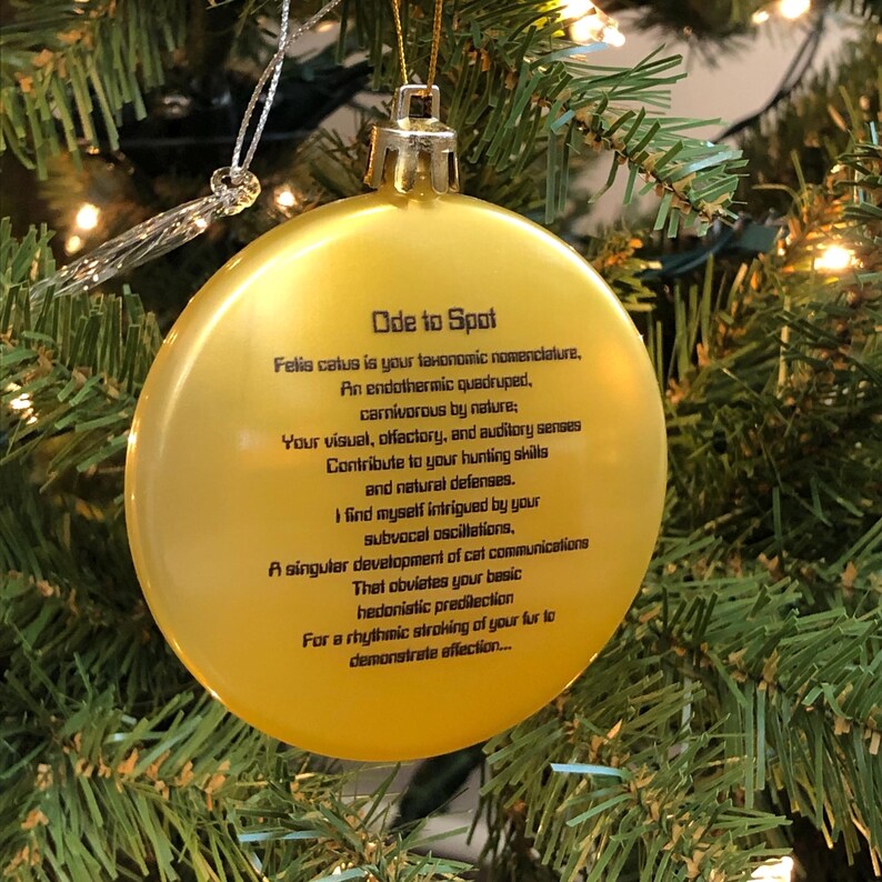 Star Trek ‘ode to Spot’ Flat Gold Ball Christmas Ornament - Etsy