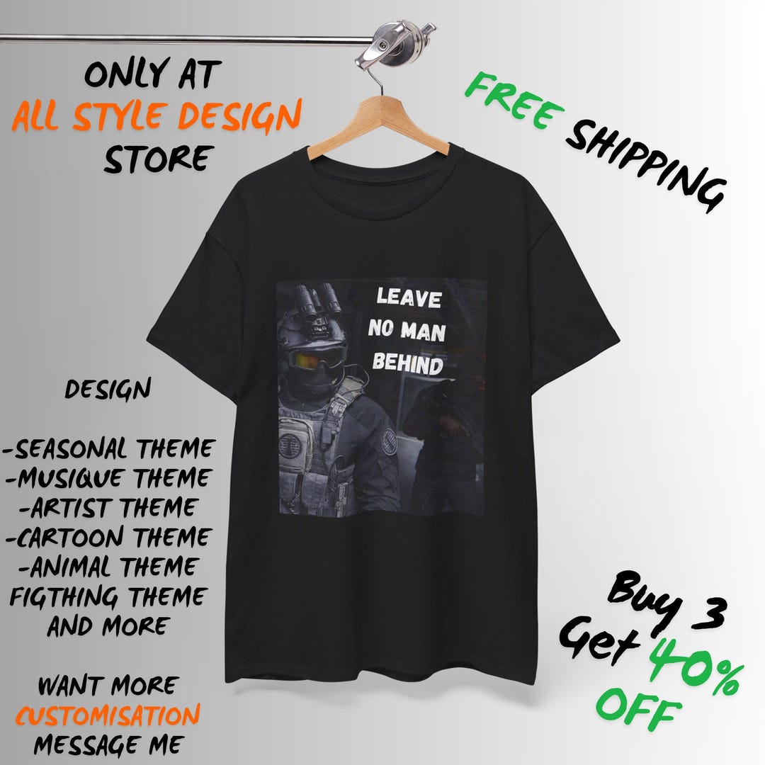 Call of Duty Leave No Man Behind T-shirt COD Military Quote Tee ...