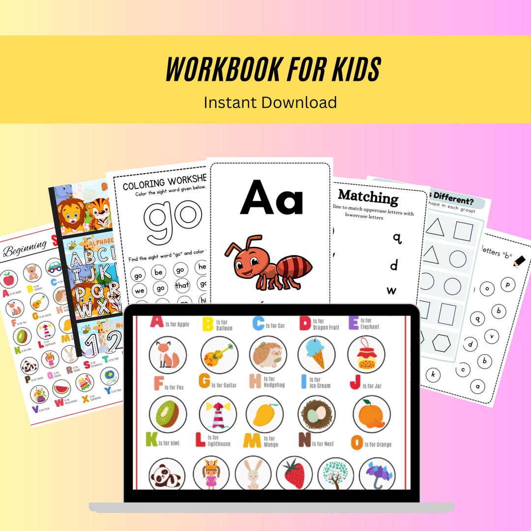Educational Workbook Bundle for Kids Learning Activities - Etsy