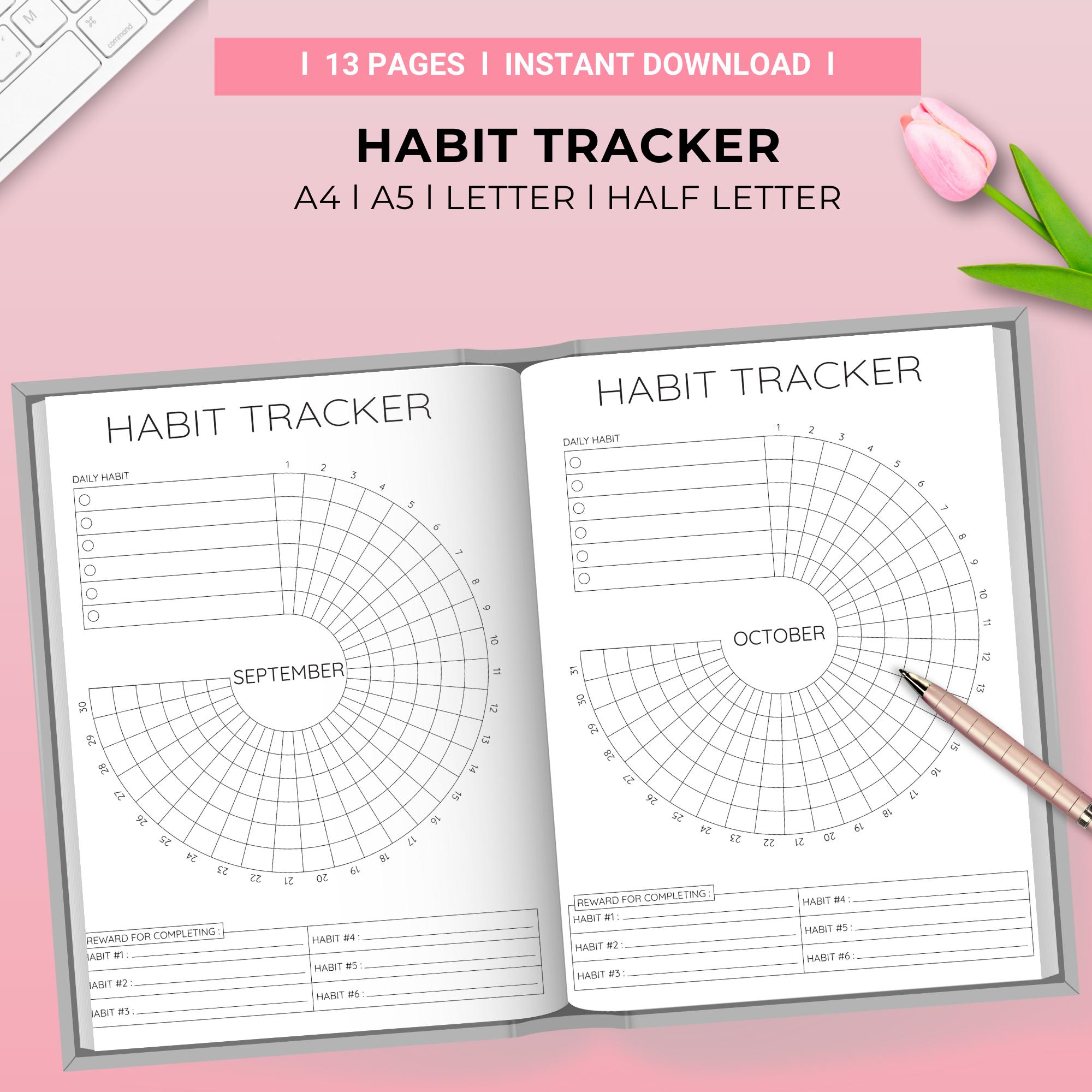 Habit Tracker, Printable Planner Page, Goal Tracker, Printable Journal ...
