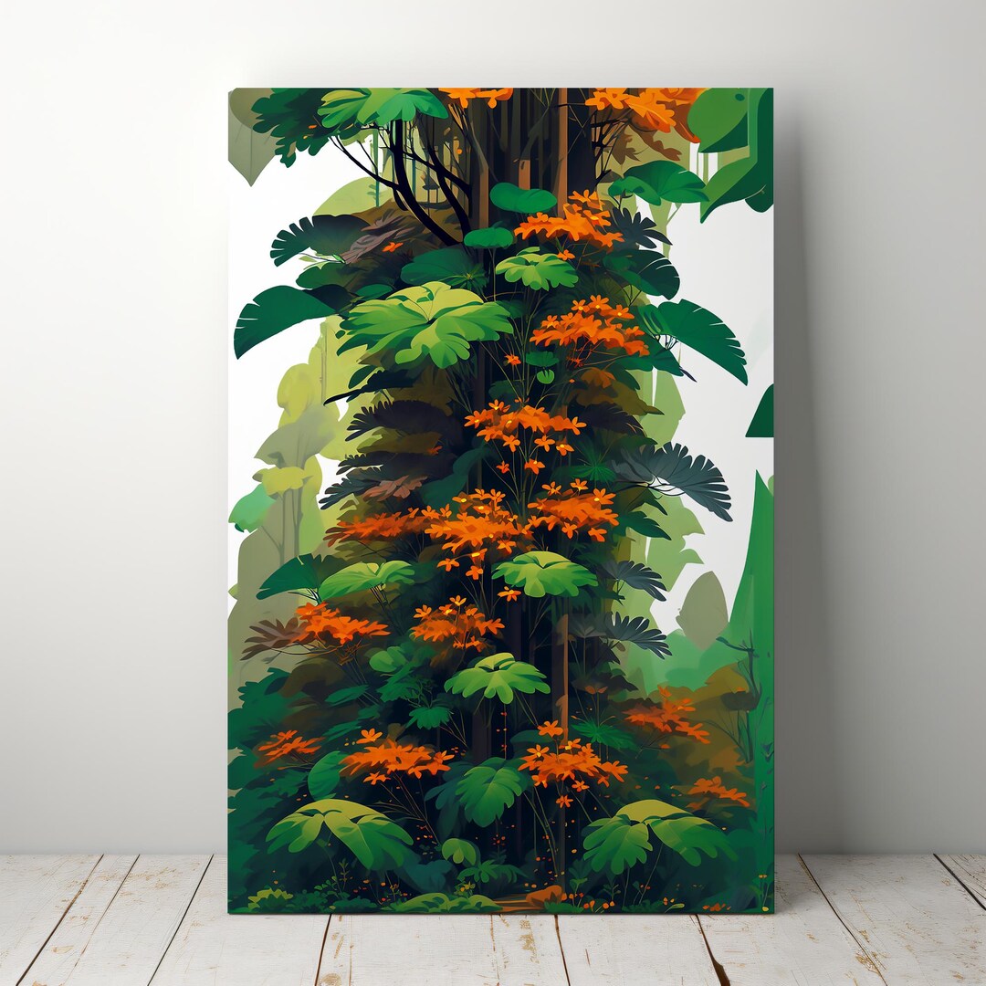 Tropical Rainforest Canvas Art, Breathtaking Ai-generated Print With ...