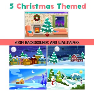 Christmas Zoom Backgrounds SET 5 Backgrounds and Wallpapers Zoom ...