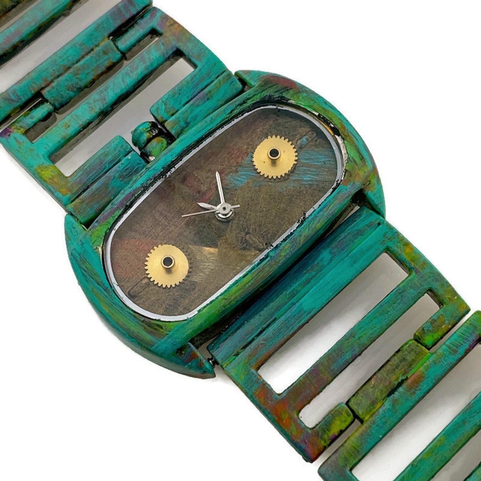 Patina Watch With Multi Color Dial Wrist Watch Handmade | Etsy