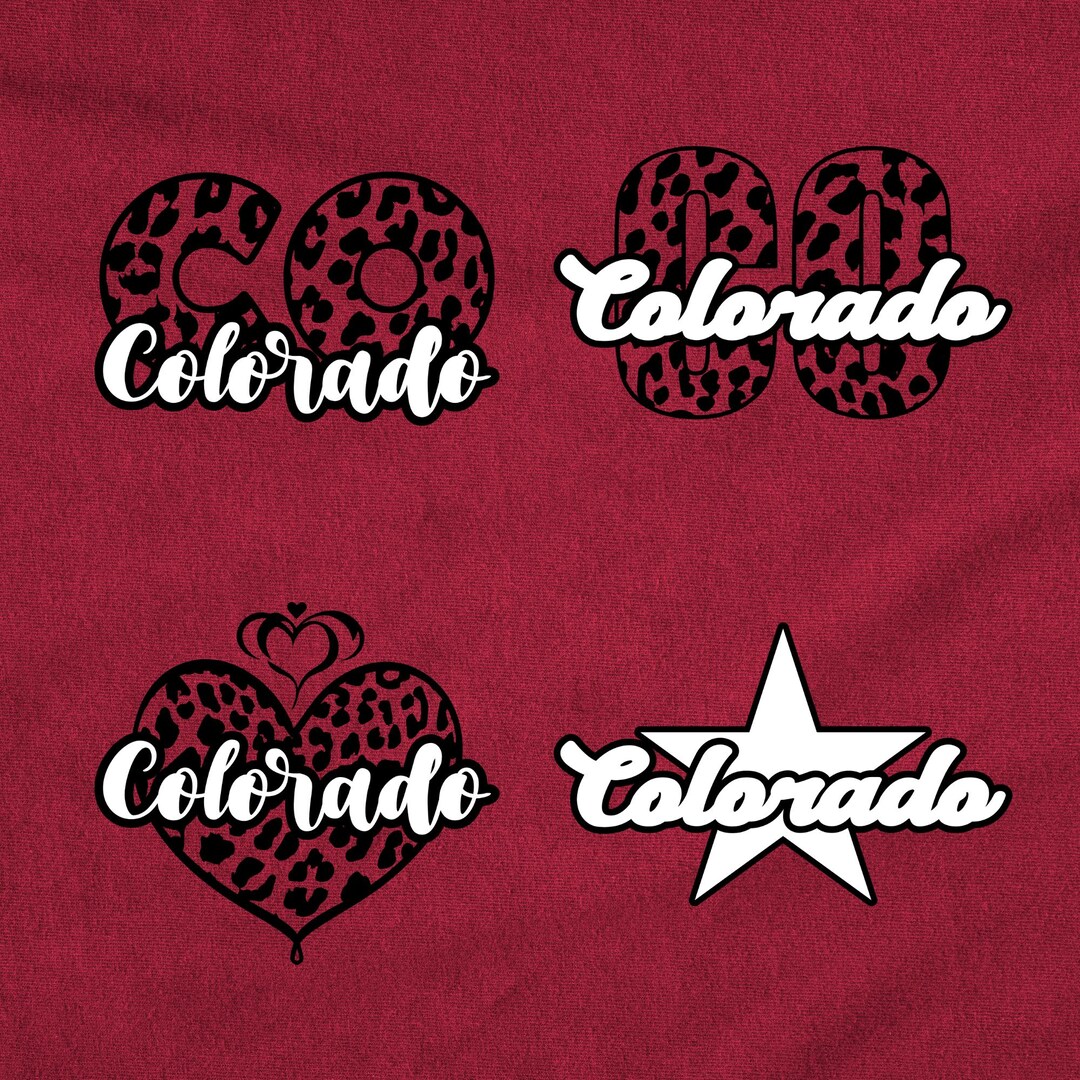 Colorado SVG Bundle Leopard Print Letters, Heart and Star Designs for ...