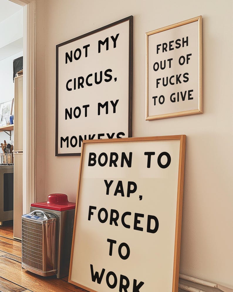 Funny Office Wall Art Set: Minimalist Corporate Humor Prints (digital ...