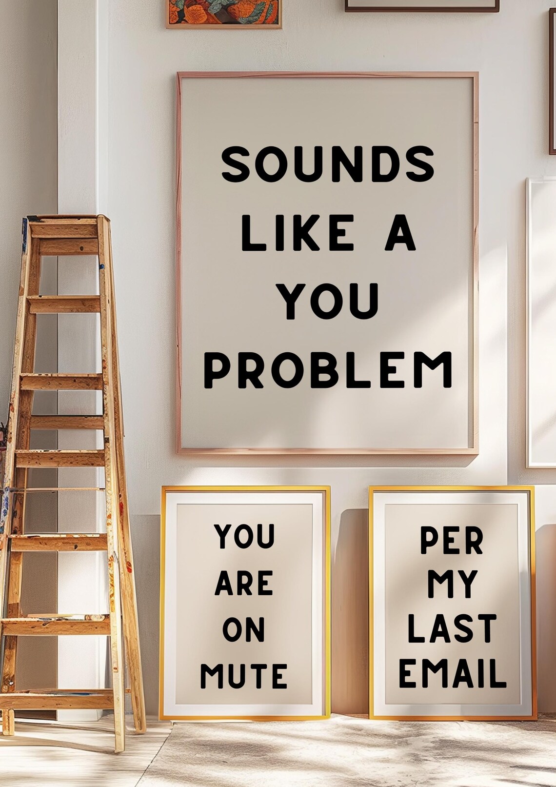 Funny Office Gallery Wall Art Set: Minimalist Work Prints (digital ...