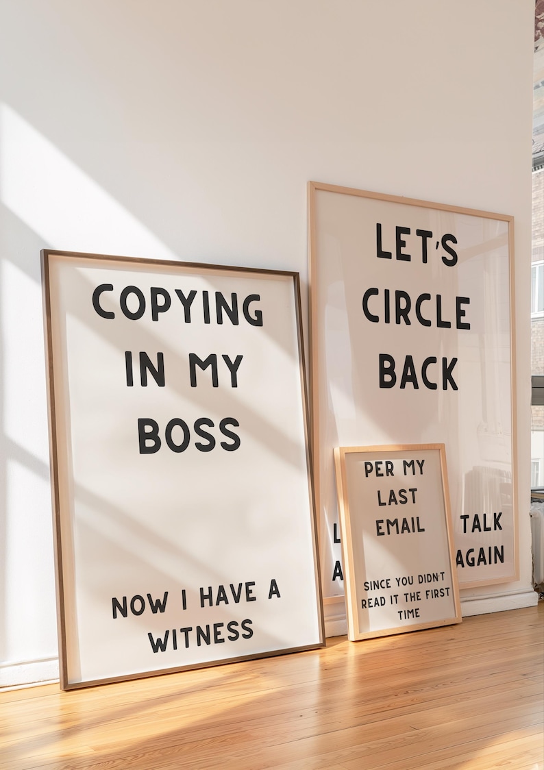 Funny Office Print Set: Minimalist Corporate Humor - Digital Download ...