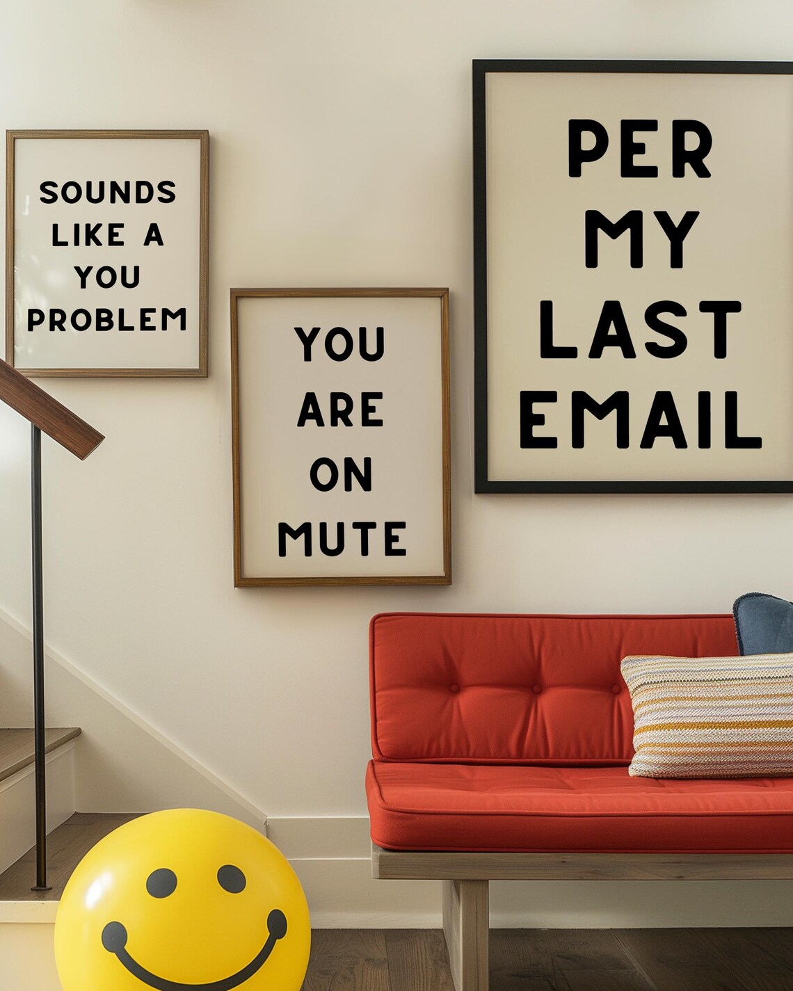 Funny Office Gallery Wall Art Set: Minimalist Work Prints (digital ...