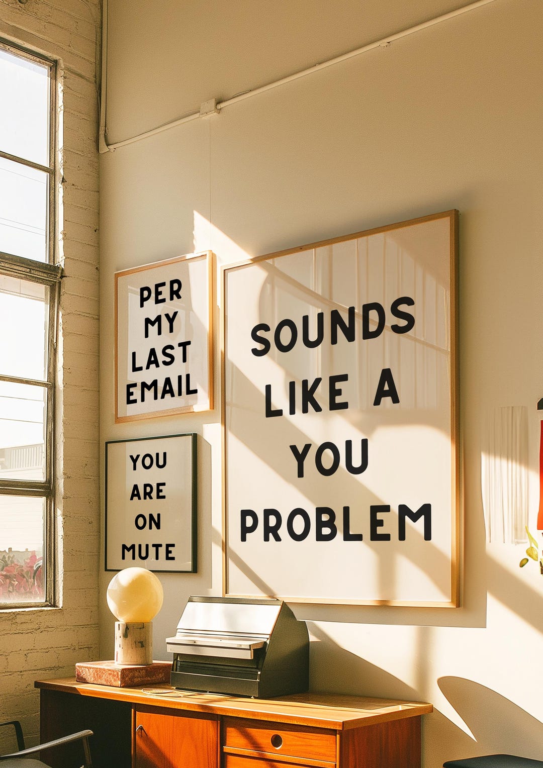 Funny Office Gallery Wall Art Set: Minimalist Work Prints (digital ...