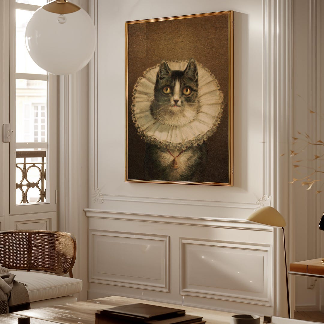 Vintage Cat Portrait Art Print | Cat Poster | Victorian Cat Print ...