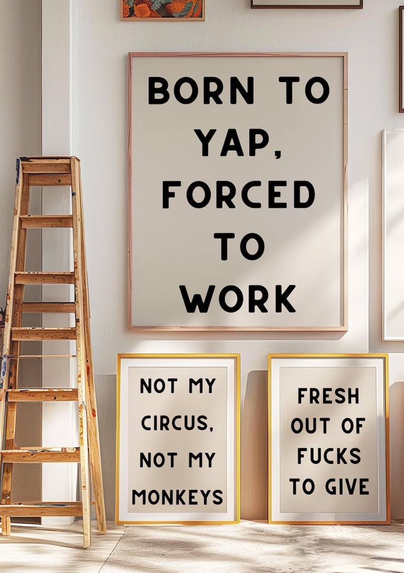 Funny Office Wall Art Set: Minimalist Corporate Humor Prints (digital ...