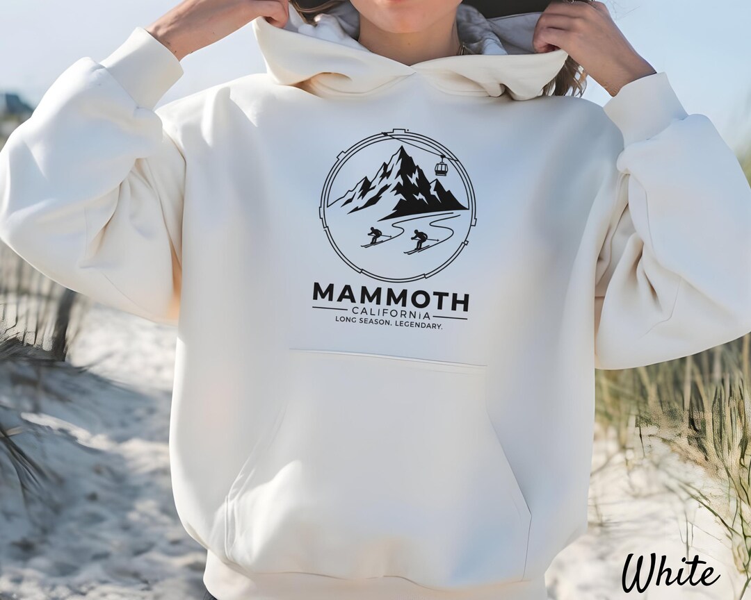 Mammoth Mountain Hoodie, California Skiing Apparel, Minimalist Graphic ...