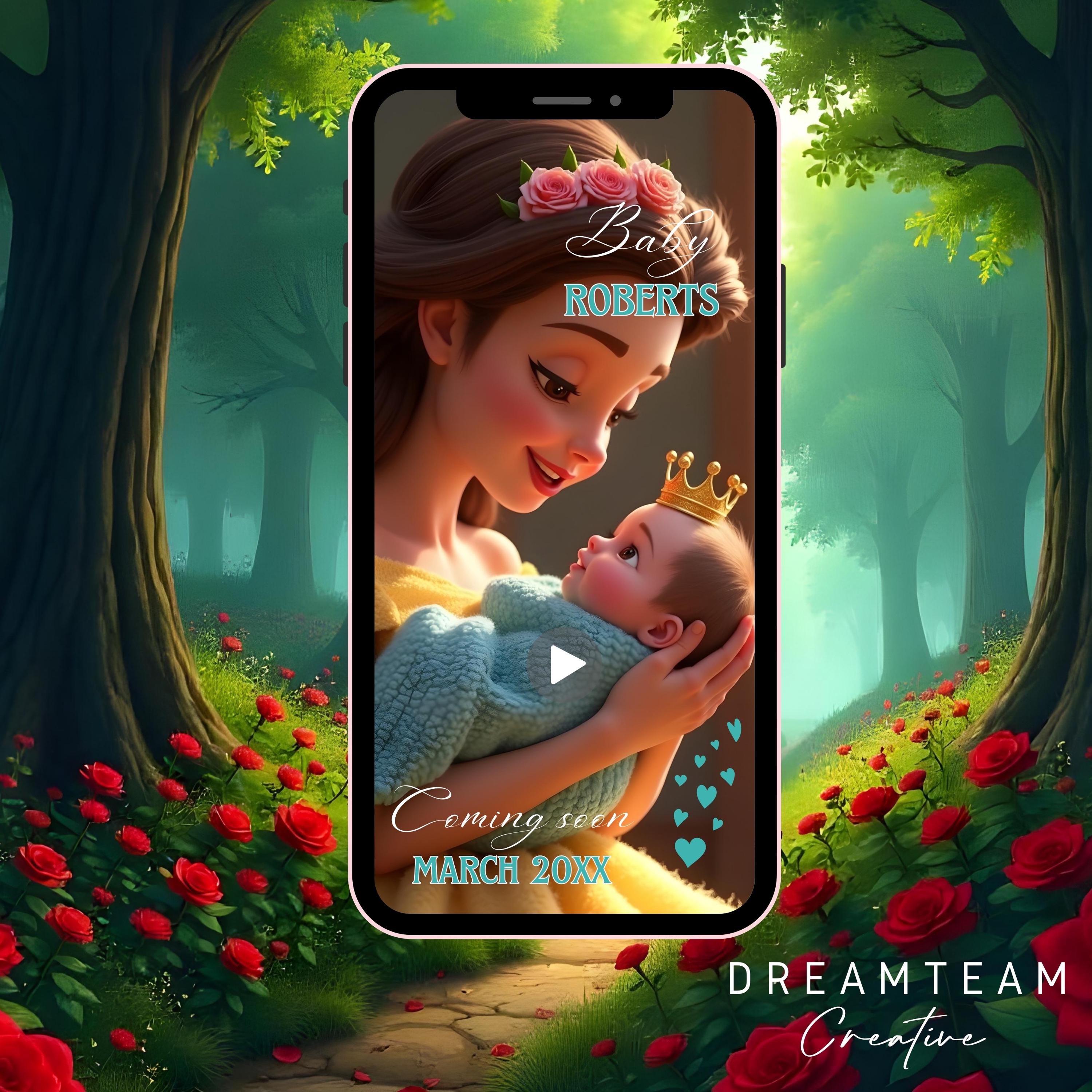 Beauty and the Beast Gender Reveal Video: Princess Belle Baby Boy ...