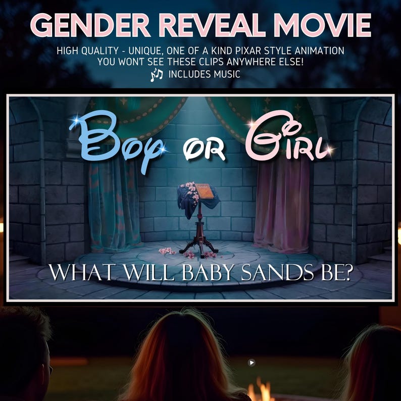 African American Gender Reveal Movie Girl Storybook Gender Reveal Movie ...