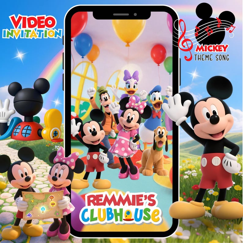 Mickey Clubhouse Birthday Video Invitation: Animated Club House Party ...