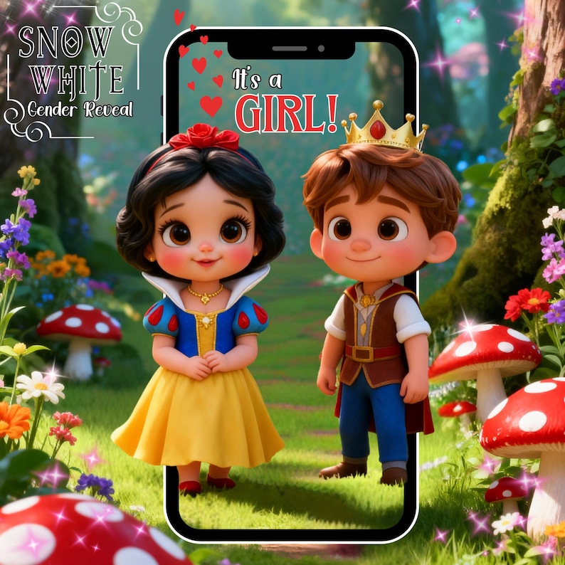 Snow White Gender Reveal Video | Prince or Princess Baby Announcement ...