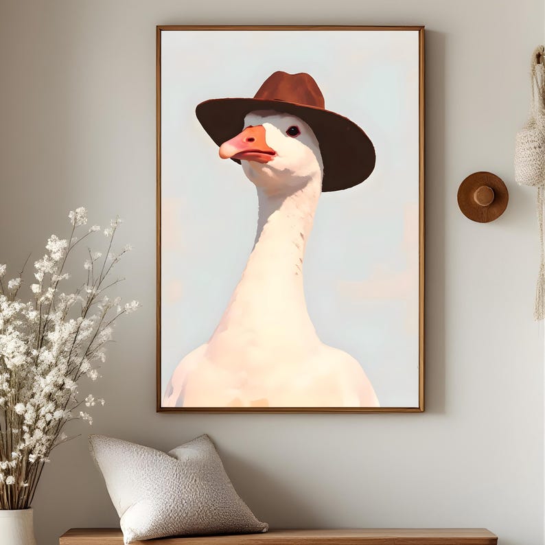 Cowboy Goose Print: Western Dorm Room Wall Art (digital Download) - Etsy