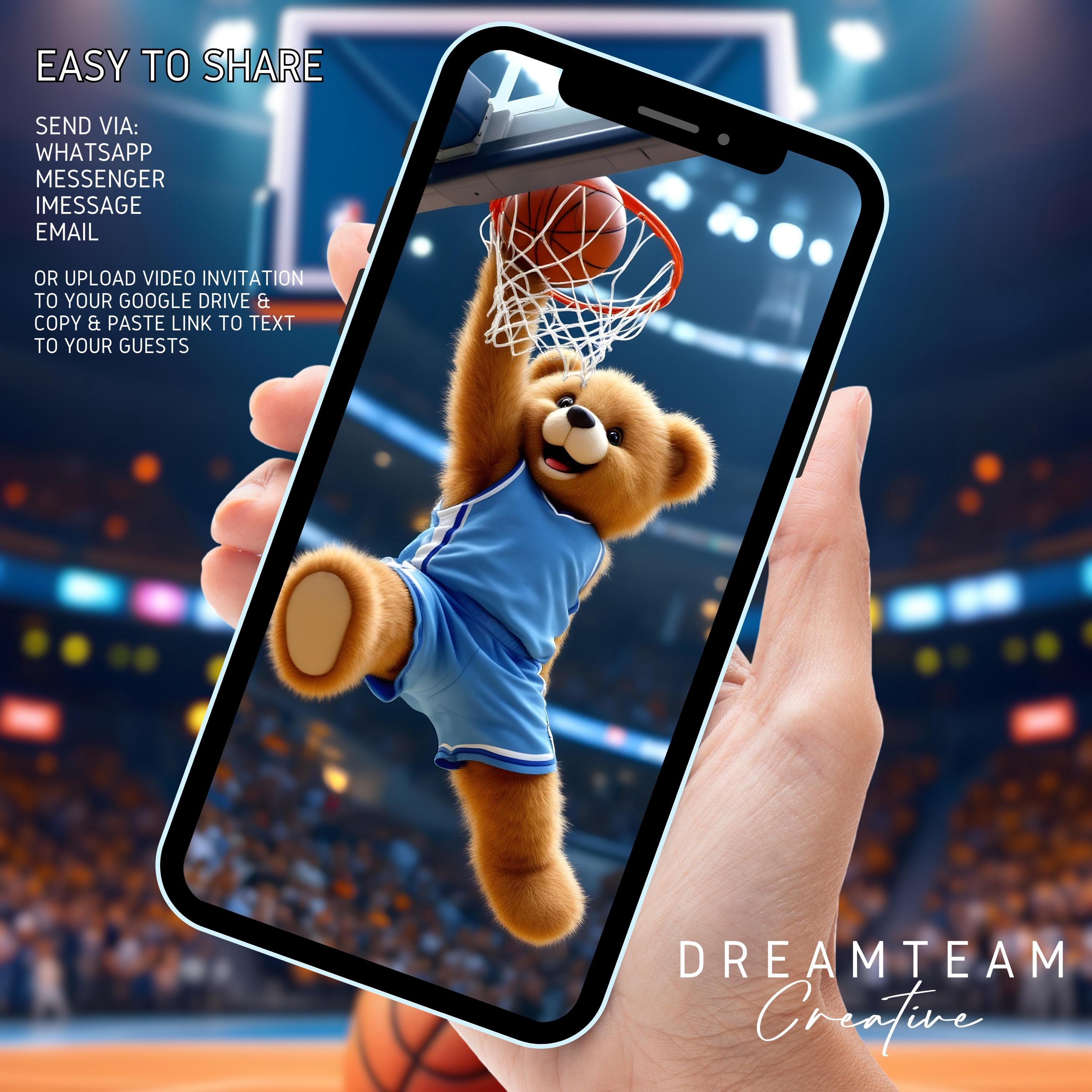 Teddy Bear Basketball Baby Shower Video Invitation: Sport Evite ...
