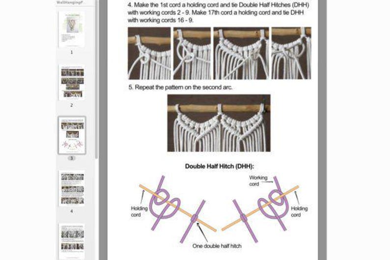 Macrame Boho Wall Hanging Pattern PDF, Crochet Pattern, Macrame Wall ...