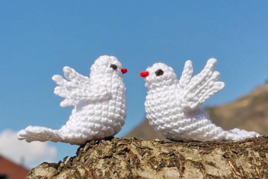 Doves Crochet Pattern Doves Amigurumi Pattern Birds Crochet Pattern ...
