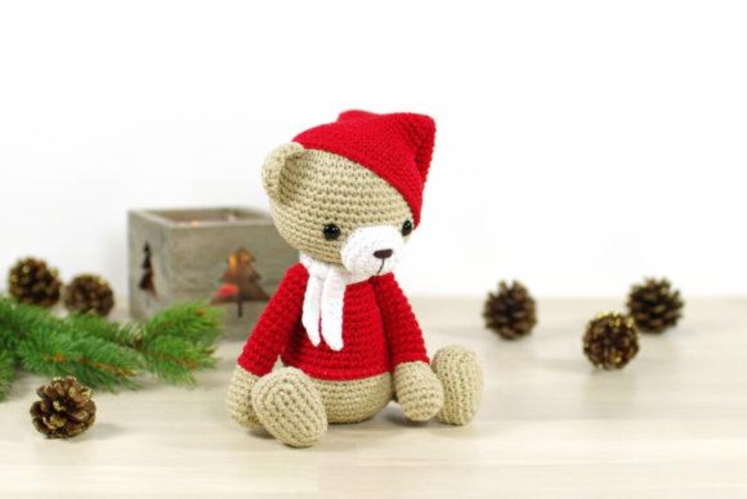 Christmas Crochet Pattern Teddy Bear Amigurumi Pattern Bear Crochet ...