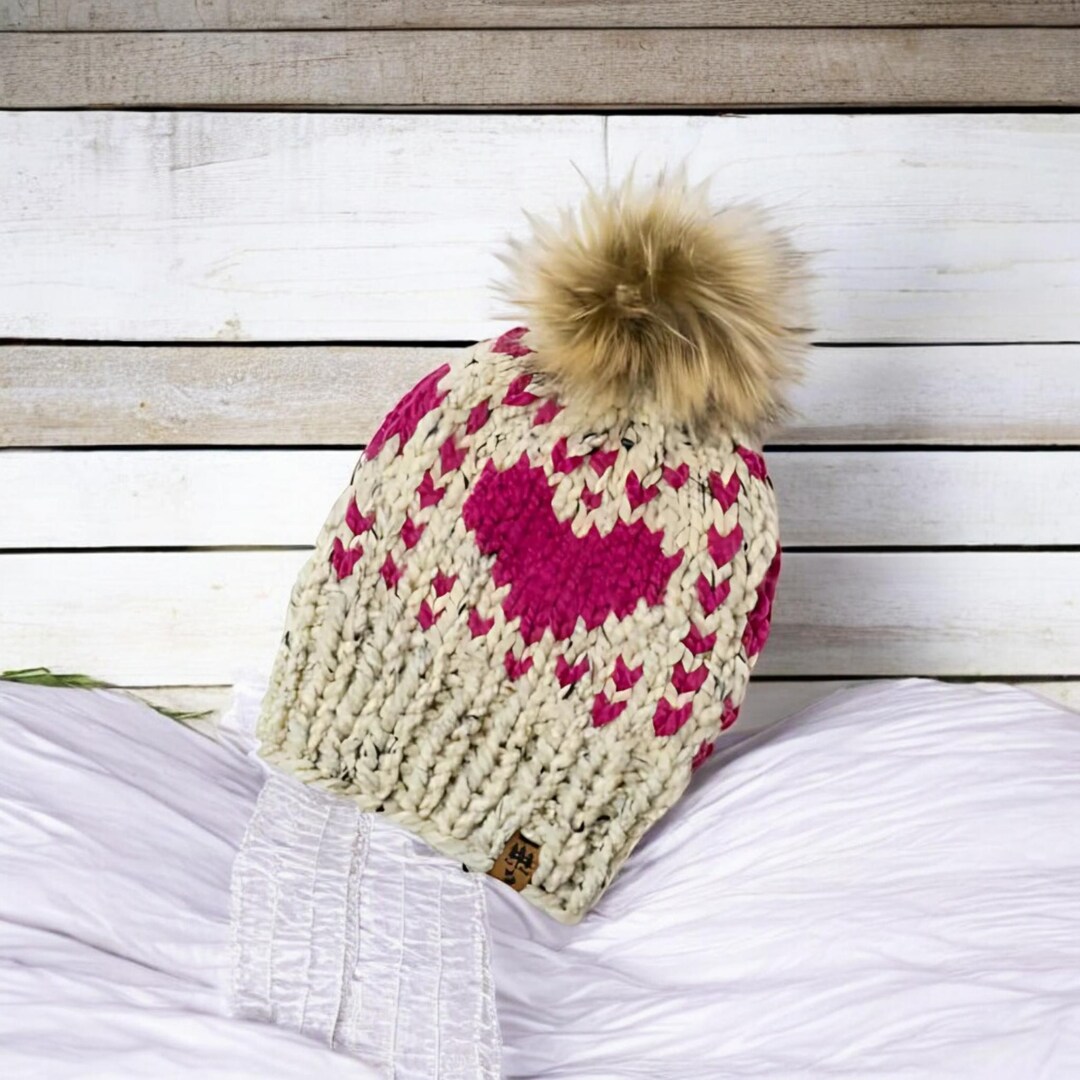 Heart Hat Crochet Pattern, Beanie Crochet Pattern, Valentines Day Hat ...