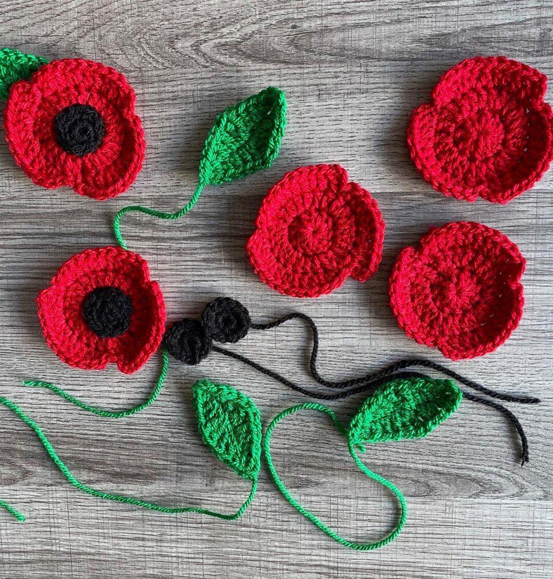 Poppy Crochet Pattern Valentine's Day Crochet Pattern Flower Crochet ...