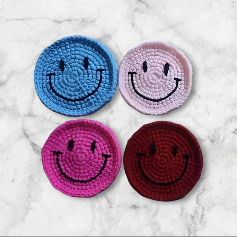 Coaster Crochet Pattern Trivet Crochet Pattern Smile Coasters Crochet ...