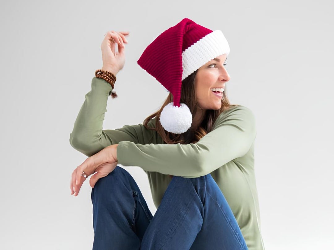 Santa Hat Crochet Pattern Crochet Hat Pattern Santa Beret Crochet ...