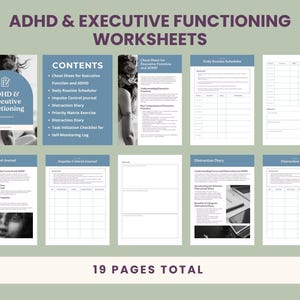 ADHD Digital Bundle Planner Worksheet Executive Function Tool Support ...