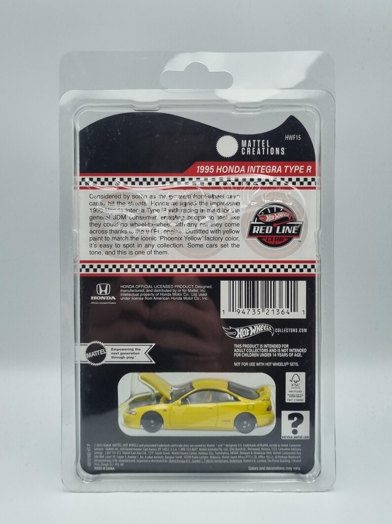 Hot Wheels RLC 1995 Honda Integra Type R Yellow - Etsy