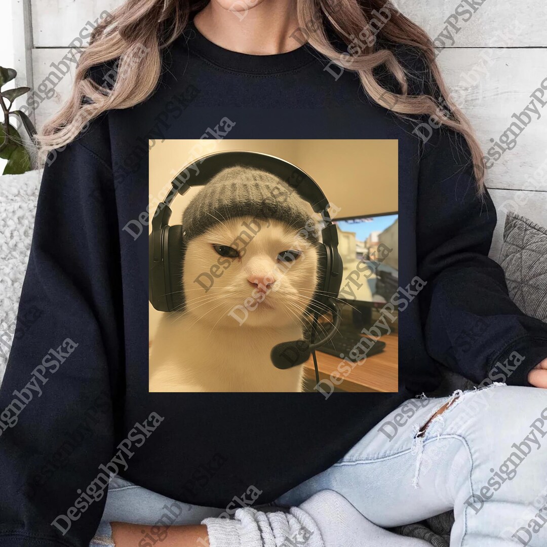 Serious Gamer Kitty Png, Cat Digital, Meme Cringe Funny Png, Digital ...