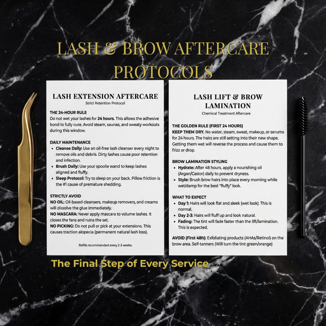 Lash Aftercare Card Template | Eyelash Extension & Lash Lift ...
