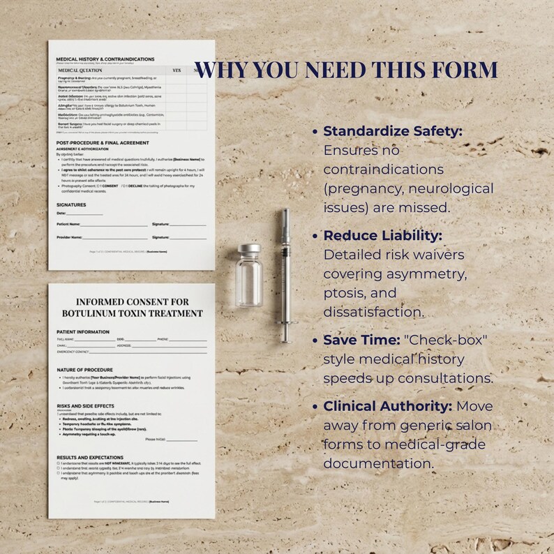 Botox Consent Form Template | Neurotoxin Injection Waiver Form | Med ...