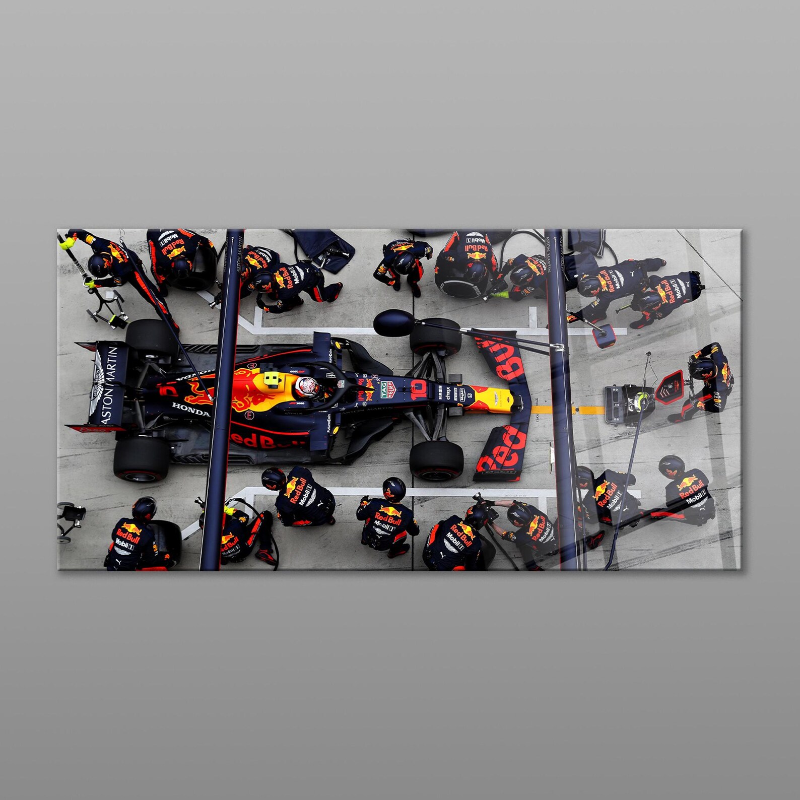 F1 Red Bull Racing Pit Stop Wall Art Tempered Glass Formula 1 Print ...