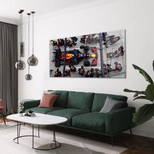 F1 Red Bull Racing Pit Stop Wall Art Tempered Glass Formula 1 Print ...