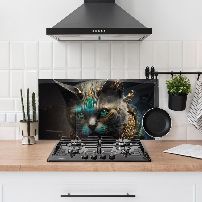 Modern Kitchen Wall Protector, Heatproof Glass Stove Backsplash, Custom ...