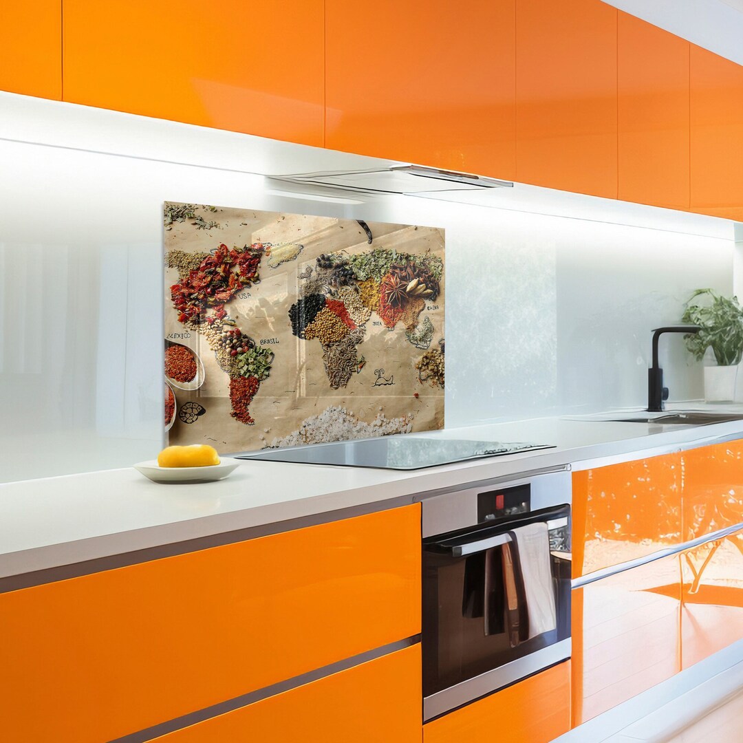 USA Map Kitchen Backsplash Heatproof Wall Panel for Stove Modern Wall ...