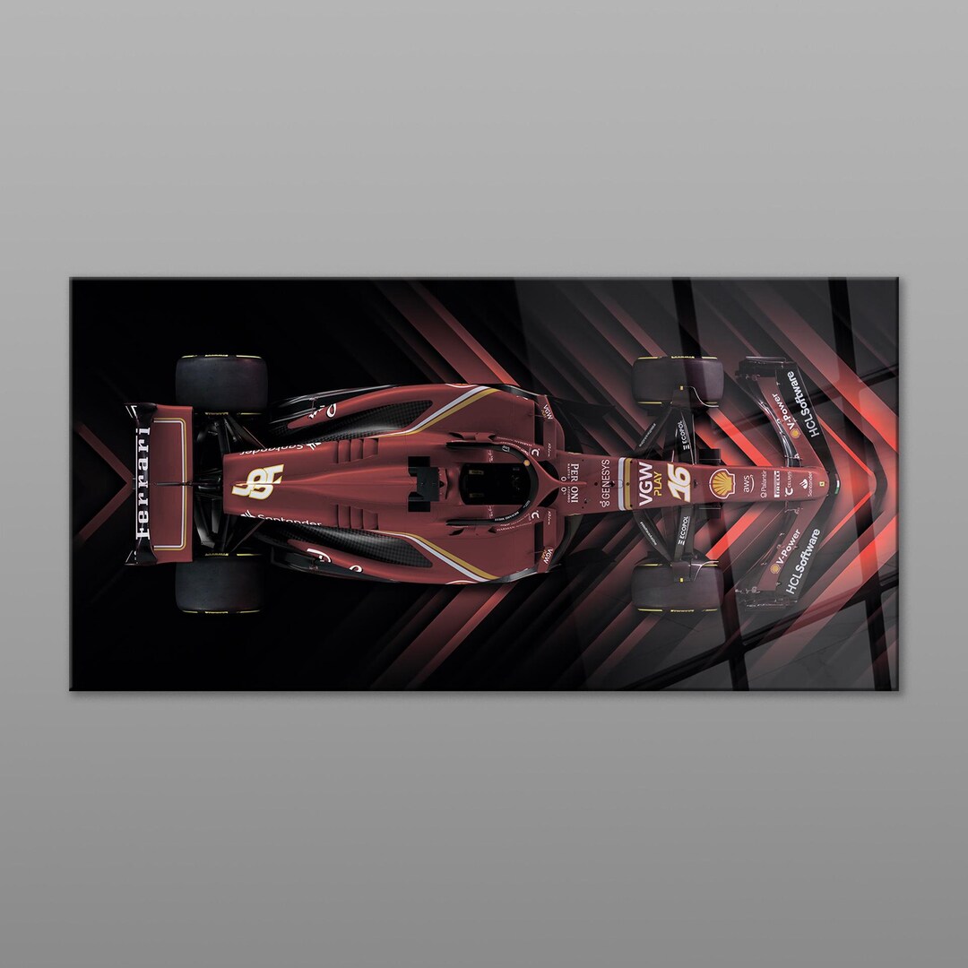 F1 Ferrari SF-24 Tempered Glass Wall Art Formula 1 Racing Decor, Large ...