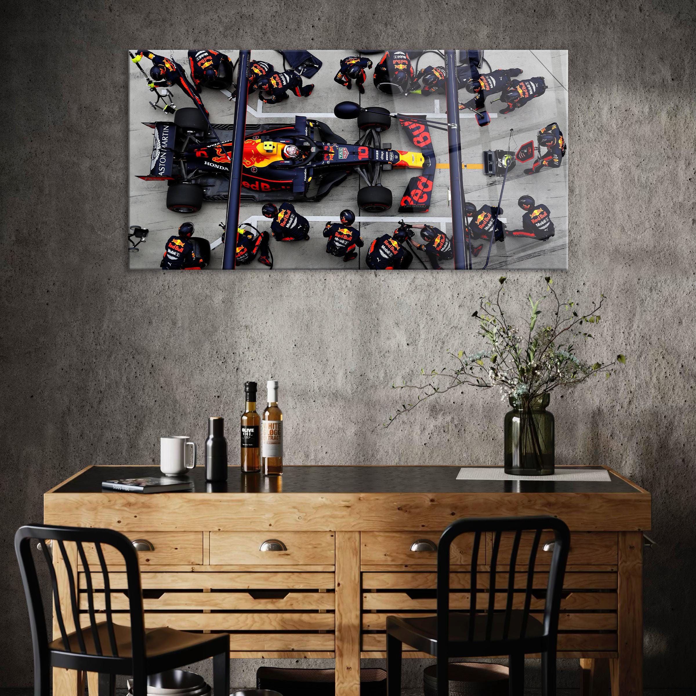 F1 Red Bull Racing Pit Stop Wall Art Tempered Glass Formula 1 Print ...