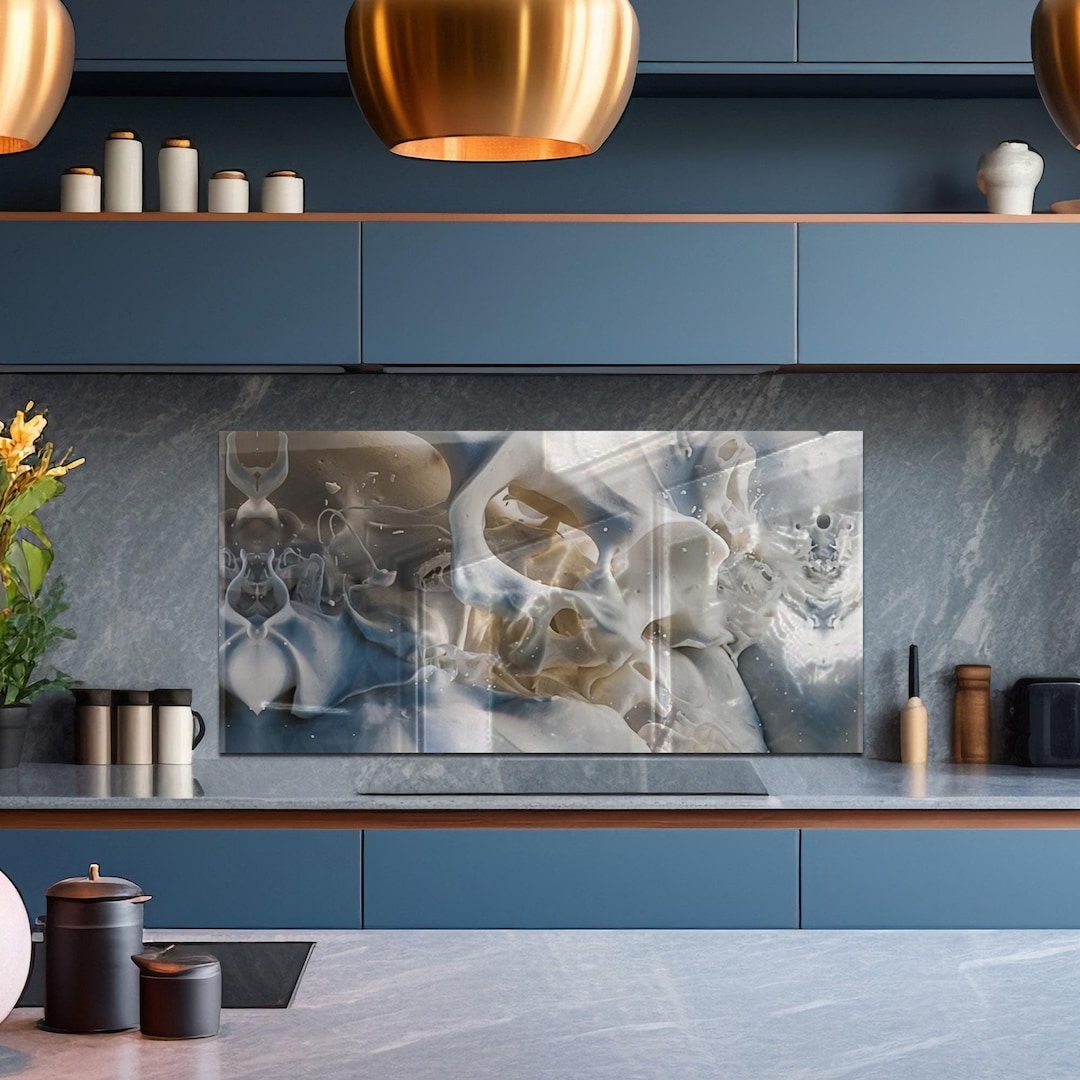 Custom Kitchen Backsplash | Heatproof Wall Panel for Stove| Modern Wall ...