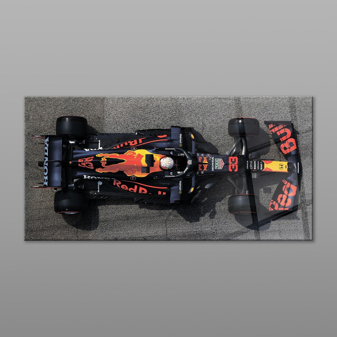Red Bull RB20 Glass Artwork, Formula 1 Car Print, Max Verstappen F1 ...