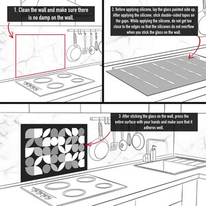 Modern Kitchen Wall Protector, Heatproof Glass Stove Backsplash, Custom ...